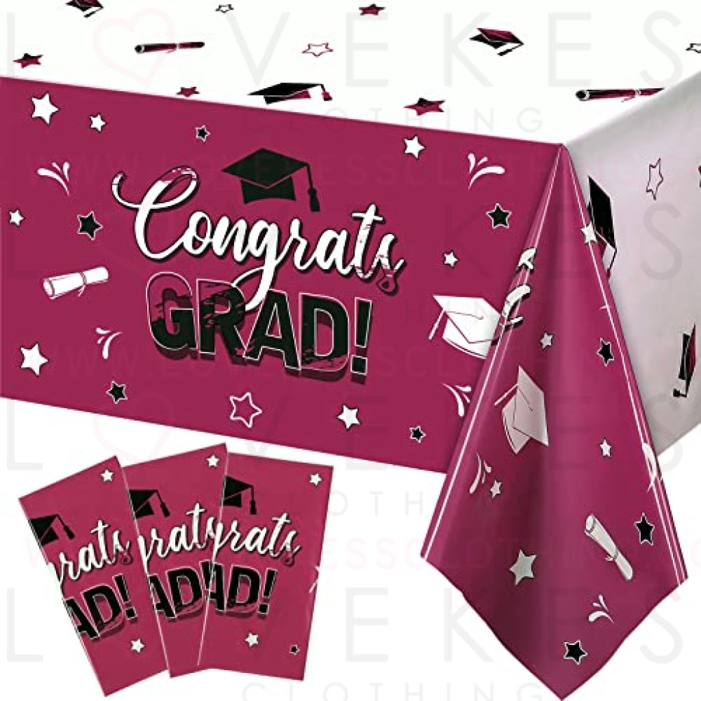 LoveKess Clothing - 3 Pack Graduation Party Tablecloth