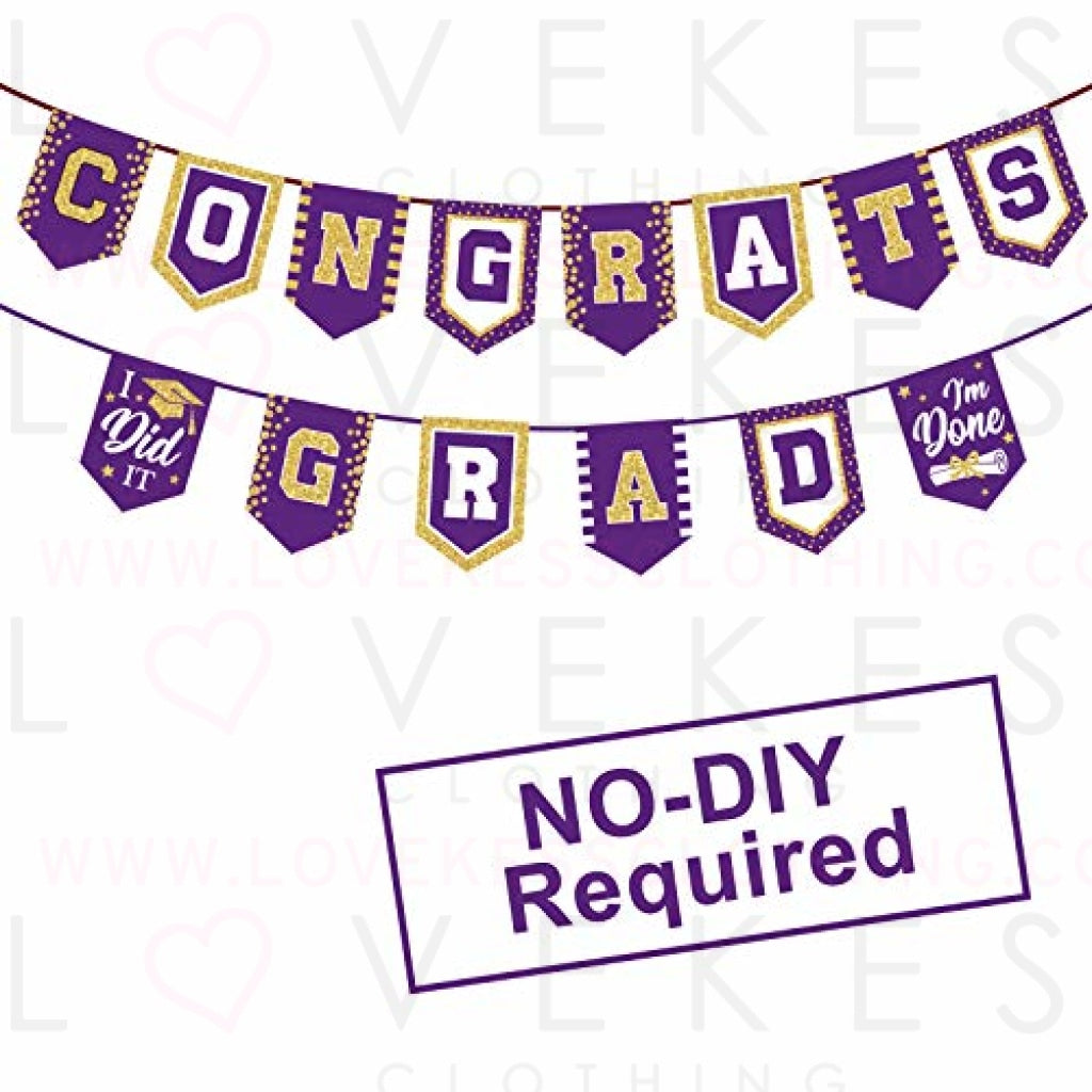 LoveKess Clothing - 2023 Purple Graduation Banner - No DIY